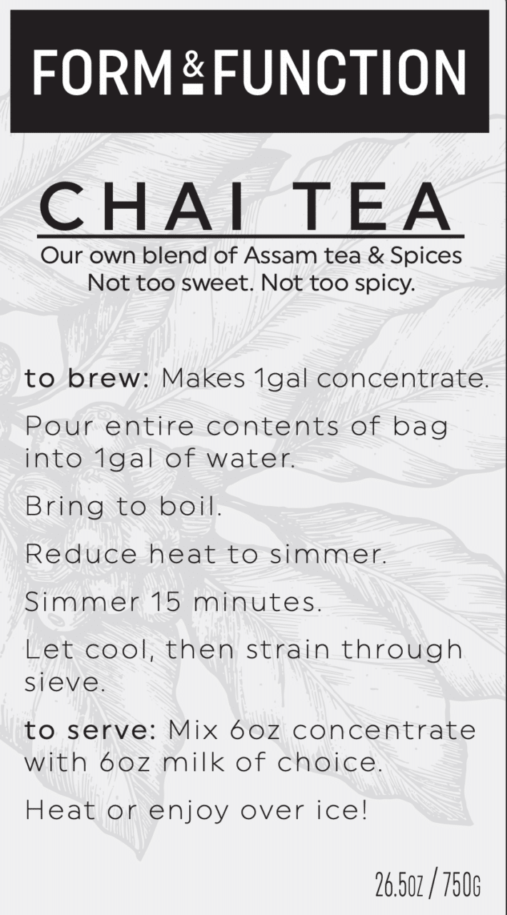 Calcutta Inspired Chai Concentrate – Form & Function